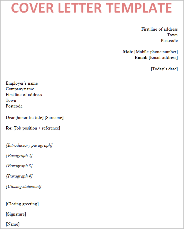 Job Application Cover Letter Examples Uk