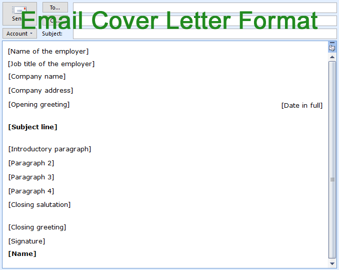 Email cover letter format structure