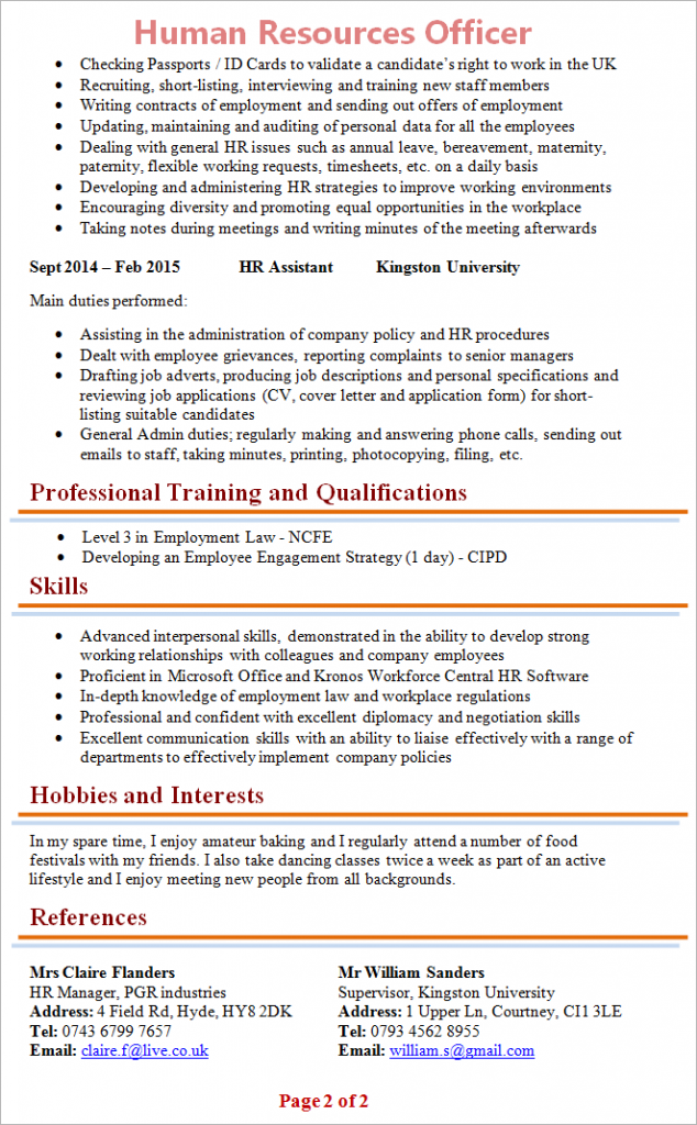 Download CV template