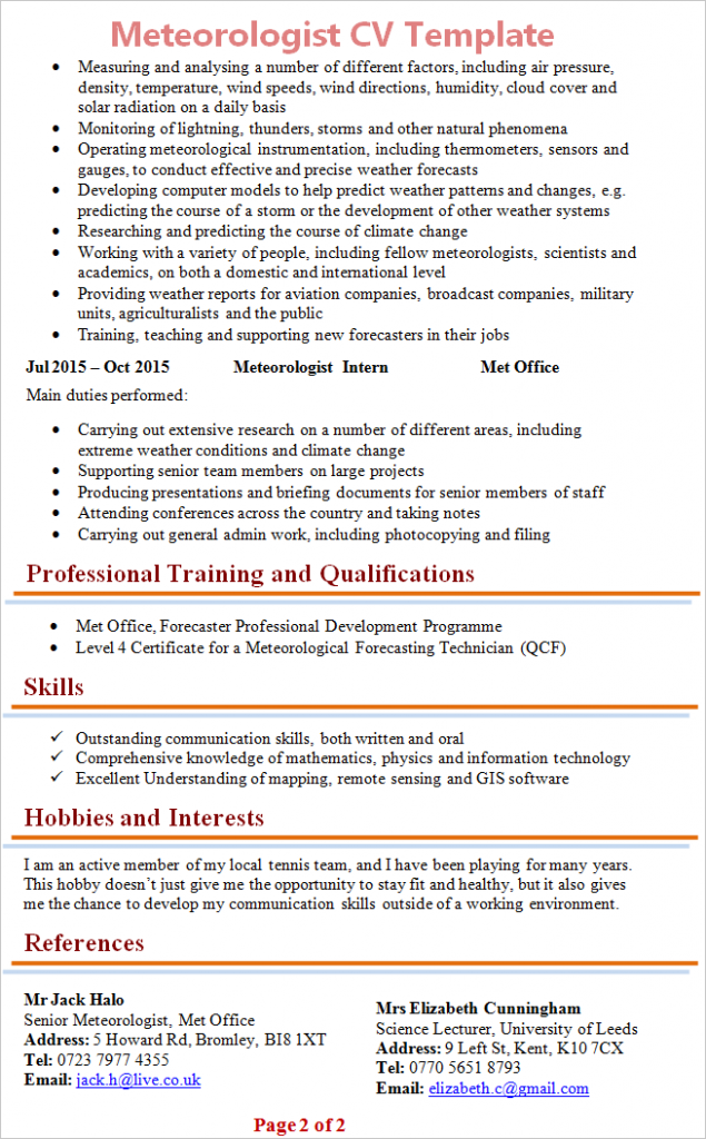 What makes this CV good and effective?